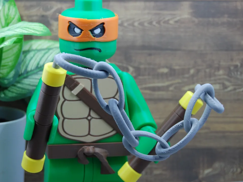 Ninja Turtle Brick - Michelangelo (500%) - Free 3D Print Model - MakerWorld