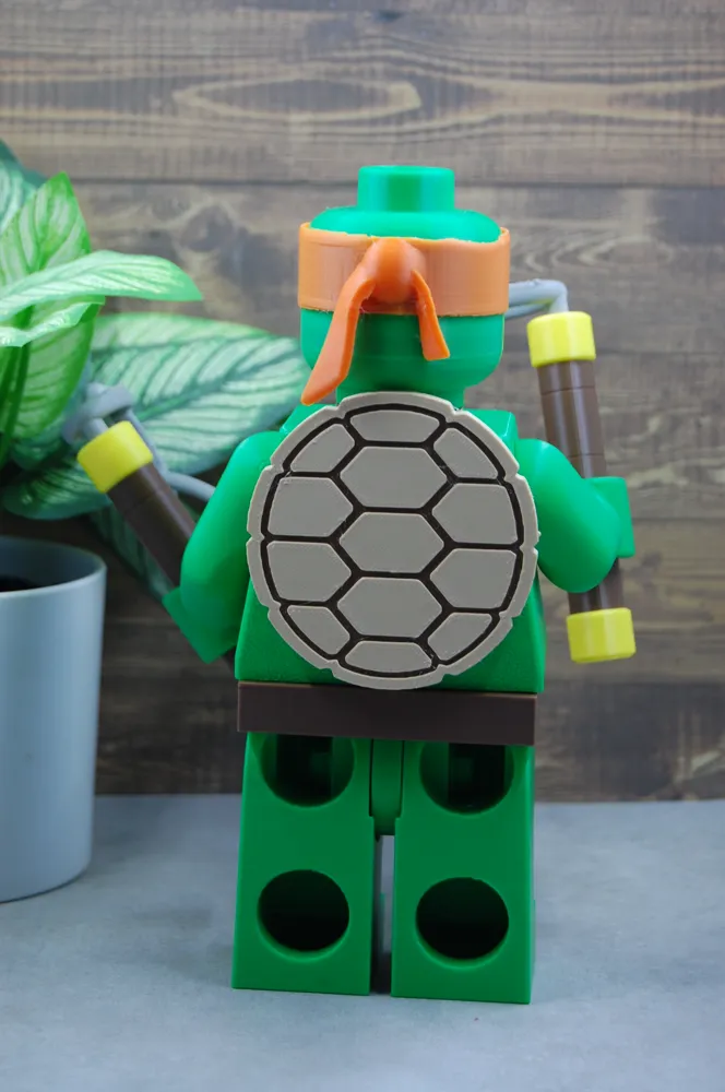 Ninja Turtle Brick - Michelangelo (500%) - Free 3D Print Model - MakerWorld