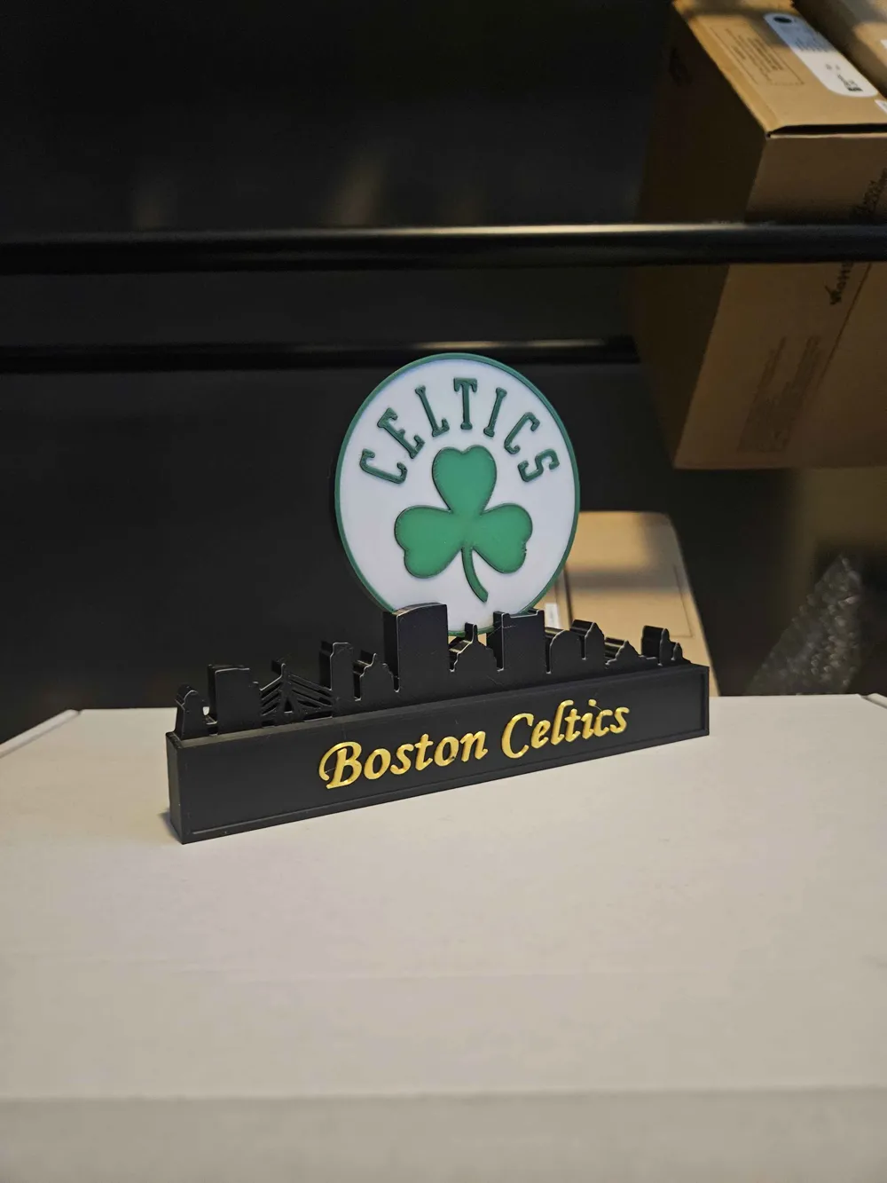 Boston Celtics with skyline simple logo NBA - Free 3D Print Model ...
