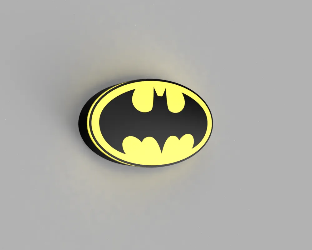 Batman Logo Lightbox led lamp (Wall Mount) by Valda3D - MakerWorld