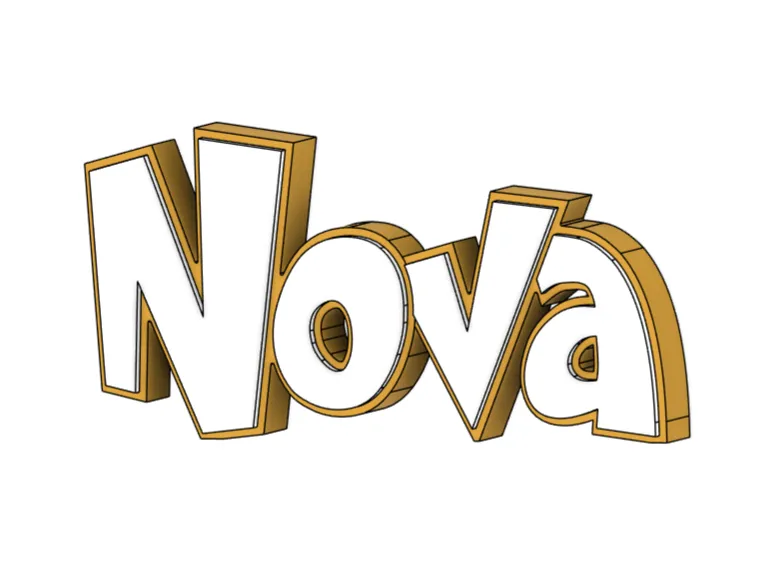 Custom 3D LED Lightbox Sign - "Nova" - Free 3D Print Model - MakerWorld