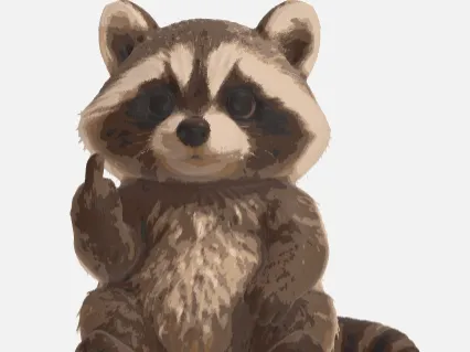 Mittelfinger süßer Waschbär – Kostenloses 3D-Druckmodell – MakerWorld