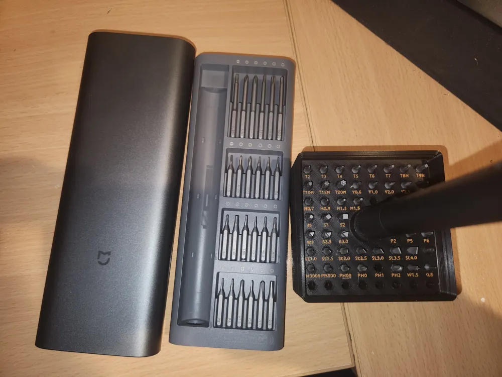 Gridfinity Xiaomi precision screwdriver bit bin Remixed by Jufy111 - MakerWorld