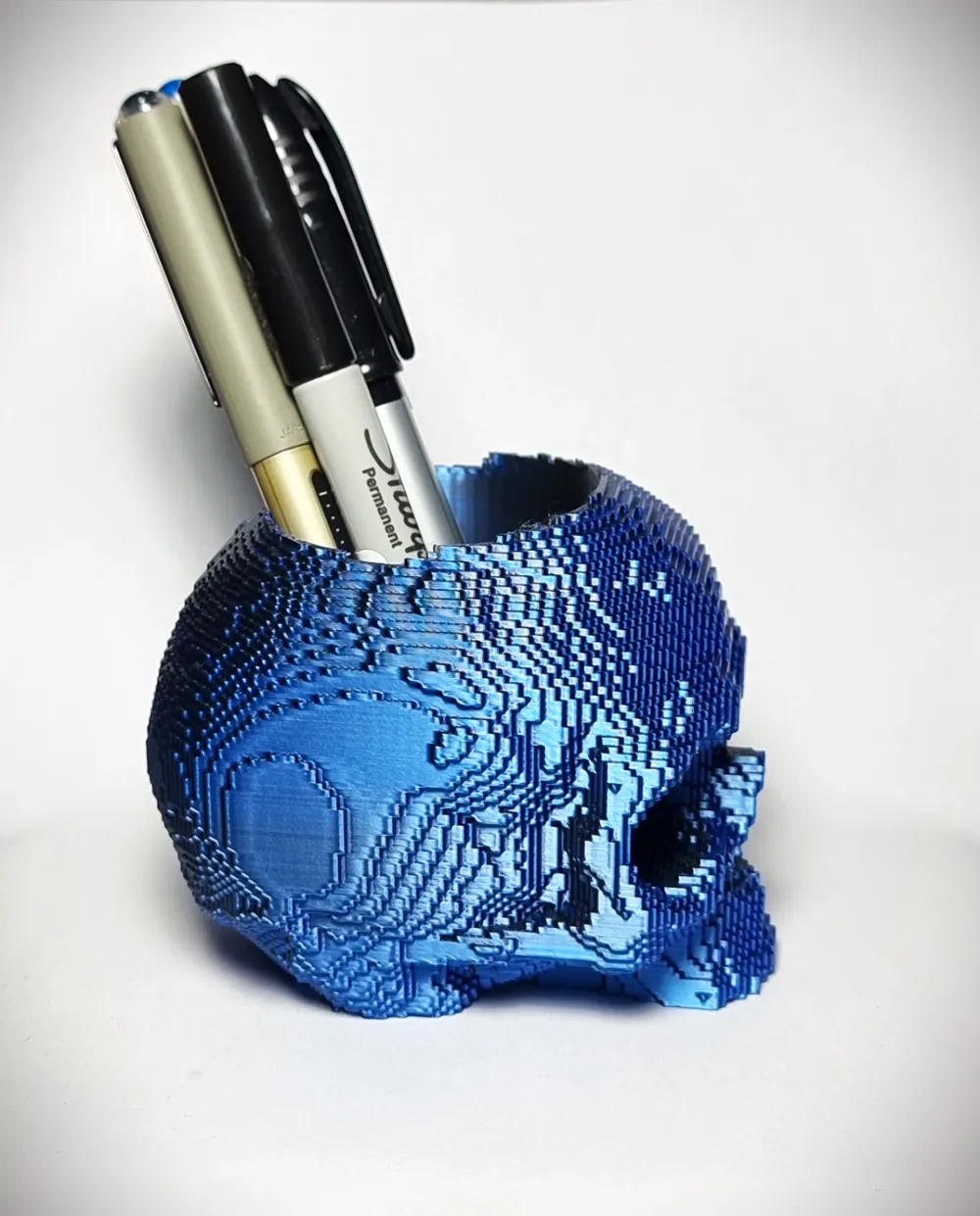 8bit Skull Pen Holder by OverhangOverlord - MakerWorld