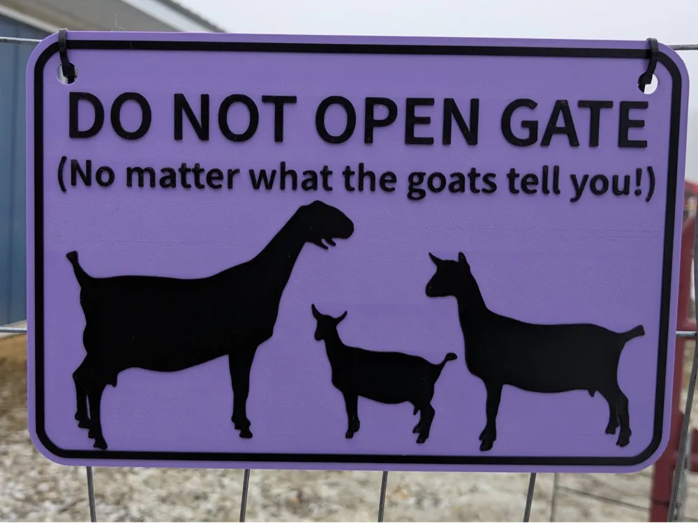 Goat Gate Sign by GoatMa$ter MakerWorld: Download Free 3D Models