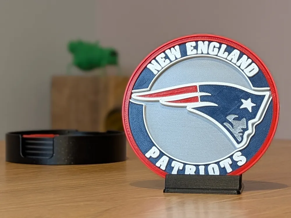 New England Patriots - 3D Stackable Coaster - Free 3D Print Model ...