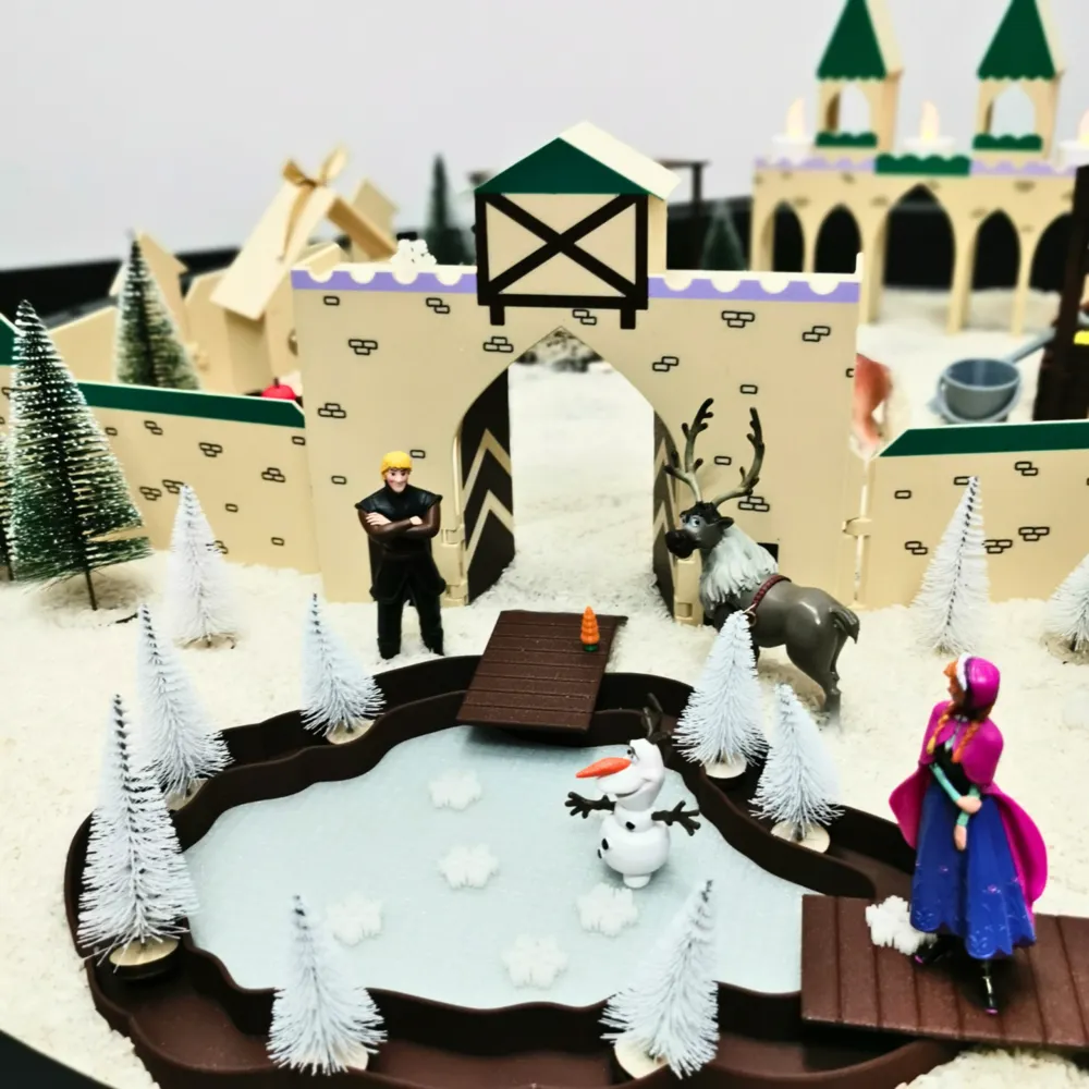 Frozen Ice Castle with doors, stairs and balcony by Thomas - MakerWorld