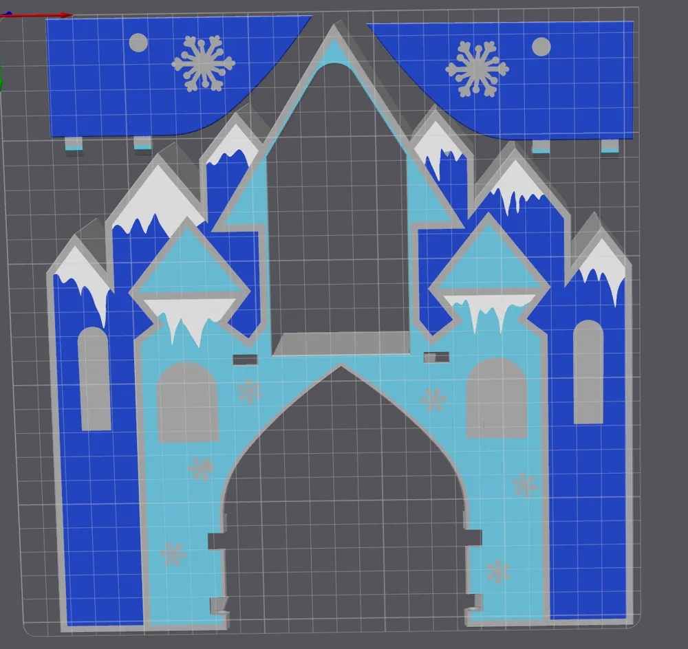 Frozen Ice Castle with doors, stairs and balcony by Thomas MakerWorld ...