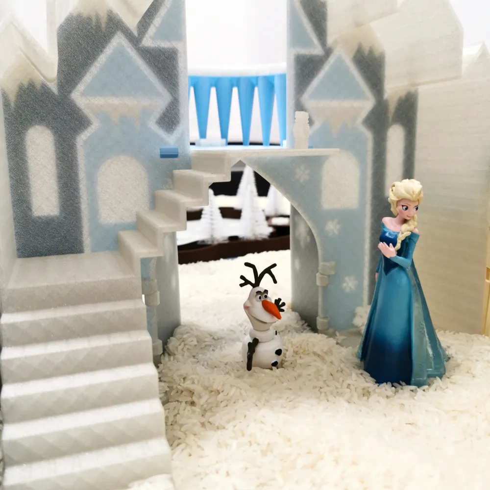 Frozen Ice Castle with doors, stairs and balcony by Thomas - MakerWorld