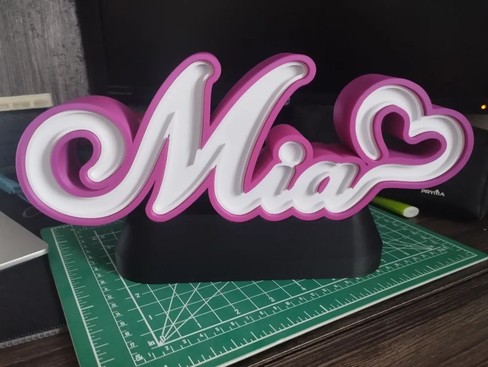 MIA name desk decor or lamp by Simone MakerWorld: Download Free 3D Models