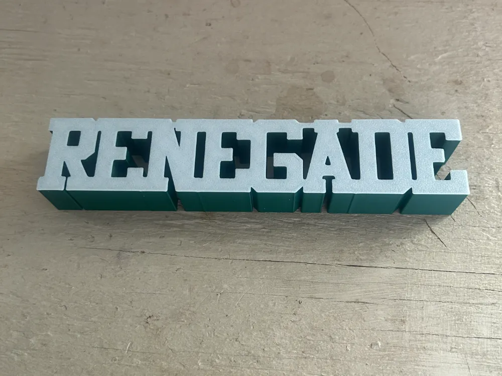 Renegade desk sign by jrbcustomdesigns MakerWorld: Download Free 3D Models