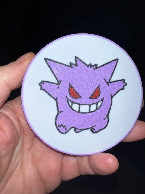 Gengar coaster - Free 3D Print Model - MakerWorld