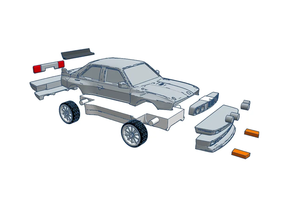 BMW E30 Wide Body / No Ams - Free 3D Print Model - MakerWorld
