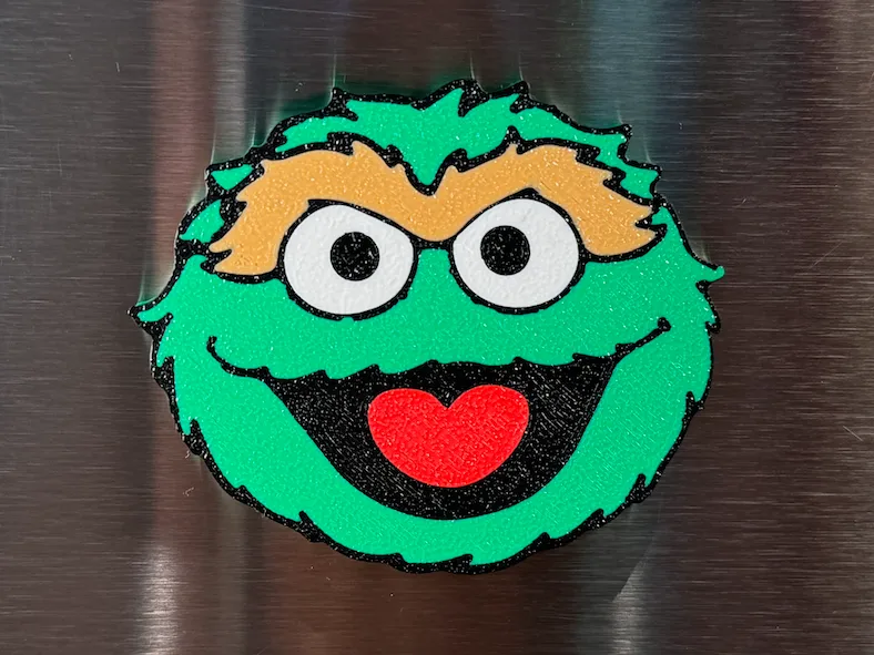 Oscar the Grouch Sesame Street Magnet by dcv designs - MakerWorld