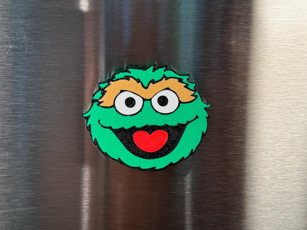 Oscar the Grouch Sesame Street Magnet by dcv designs - MakerWorld