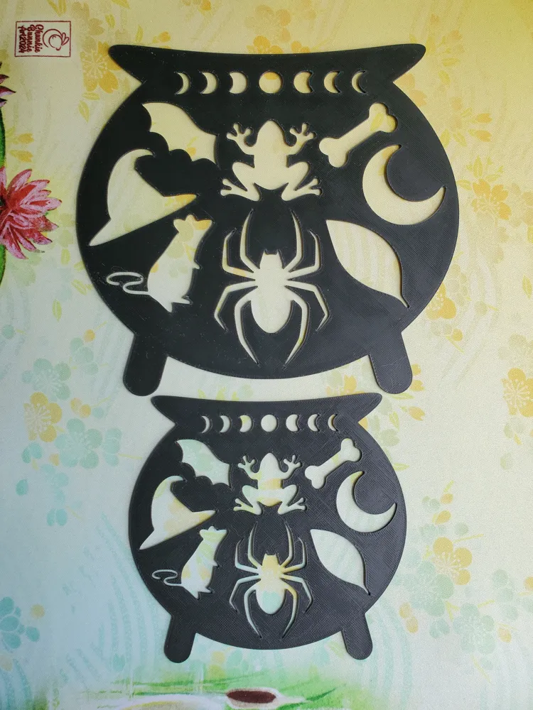 Witch Cauldron Stencil by byterr MakerWorld: Download Free 3D Models