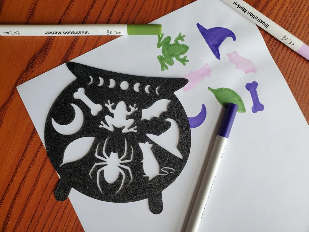 Witch Cauldron Stencil by byterr MakerWorld: Download Free 3D Models