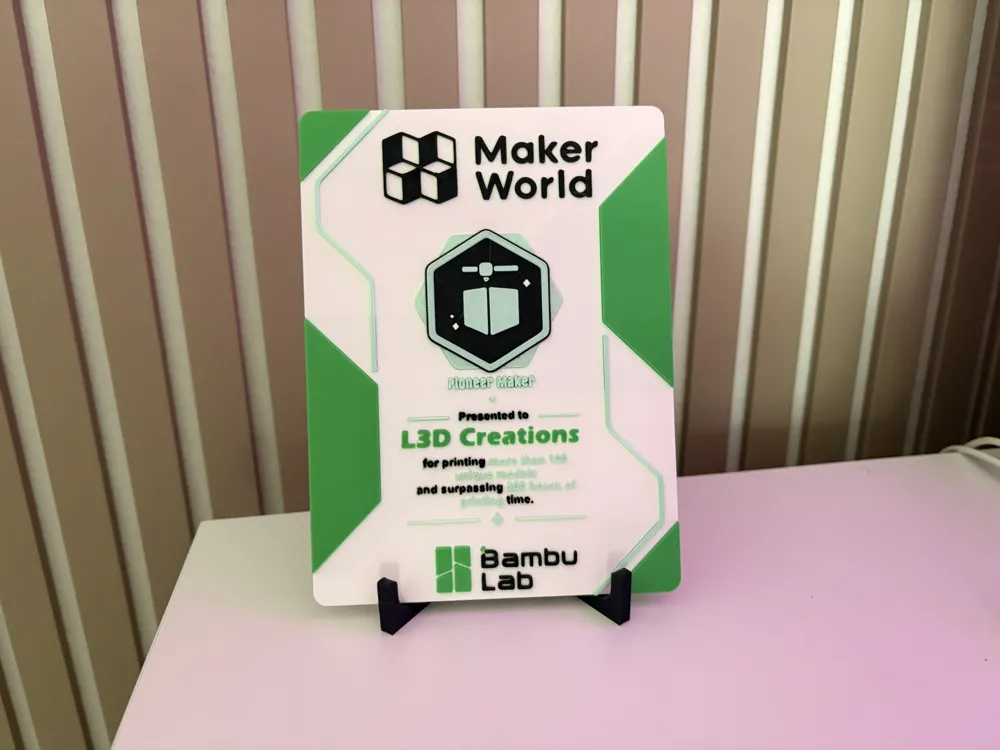 MakerWorld Pioneer Maker Badge - Free 3D Print Model - MakerWorld