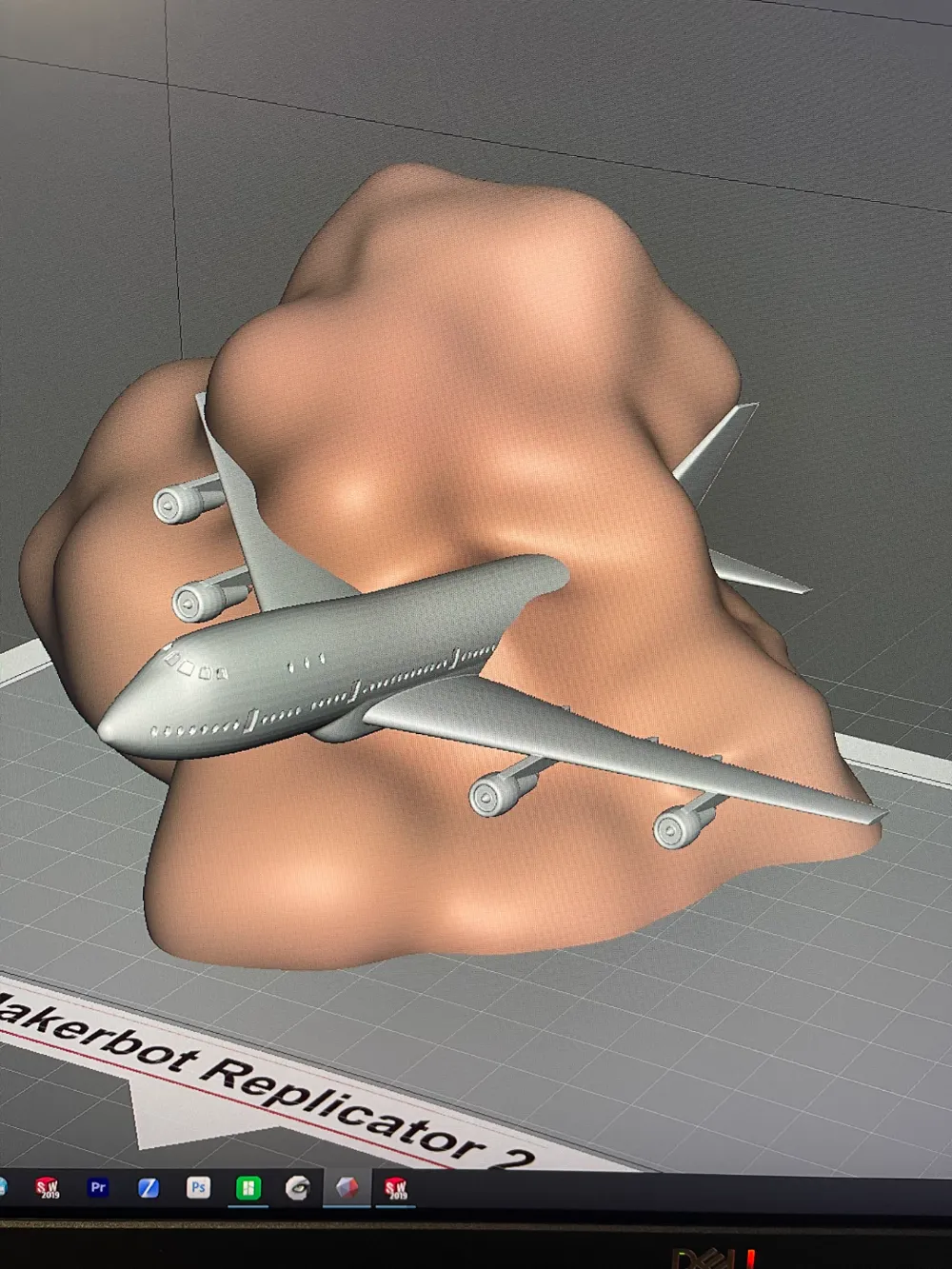 Flying Airplane in clouds Boeing 747-100 desk art by ShapeShift 3D ...