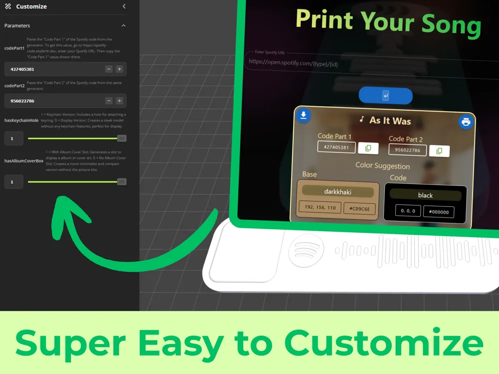 Customizable Spotify Keychain / Tag by ewt MakerWorld: Download Free 3D ...