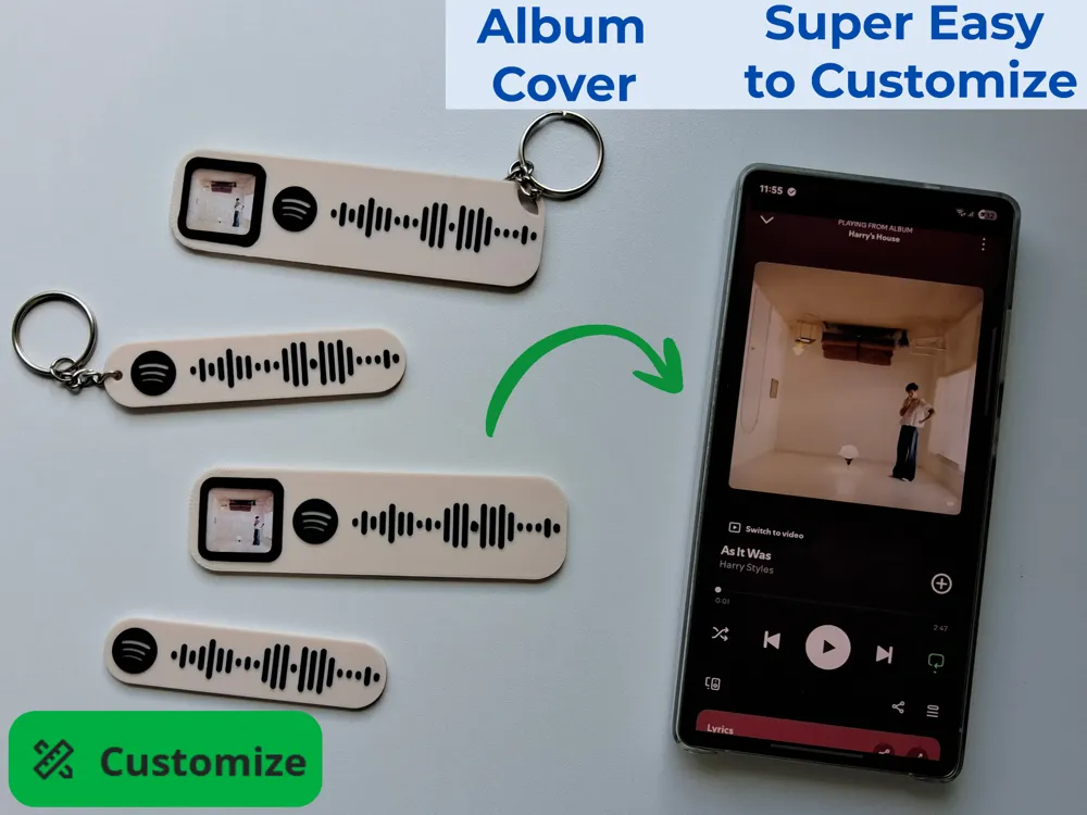 Customizable Spotify Keychain / Tag by ewt MakerWorld: Download Free 3D ...