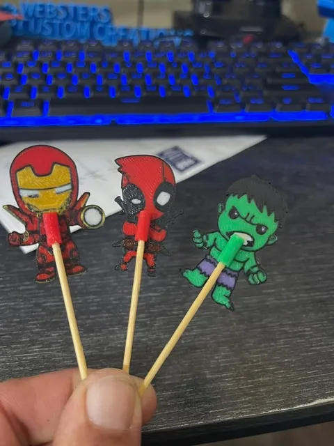 Superhero Toothpick Toppers by Websters Creations - MakerWorld