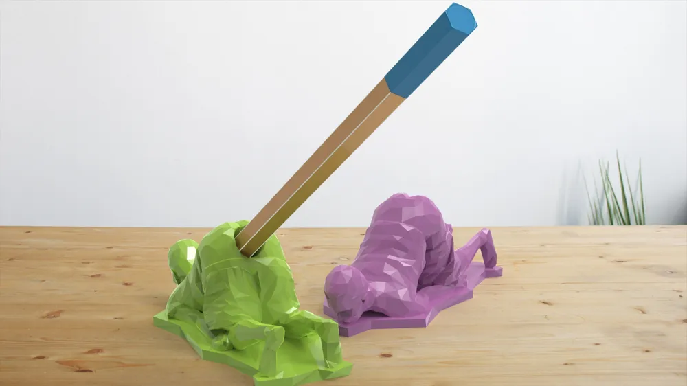 Freaky Funny Pen Holder Low Poly Design by EngGraph - MakerWorld
