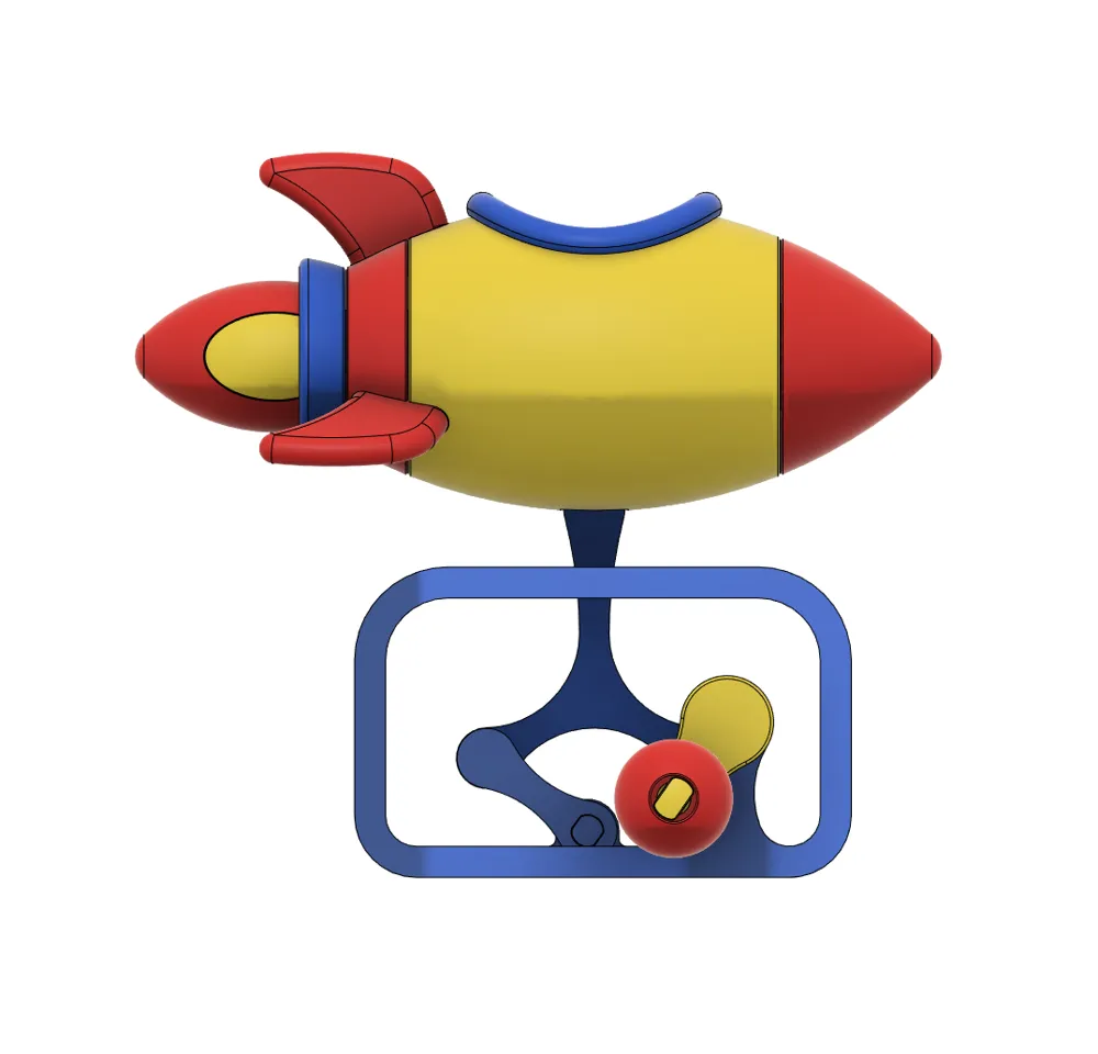 Mini Rocket Handheld Rocking Car Automaton Rocket Handle Ride - Free 3D ...