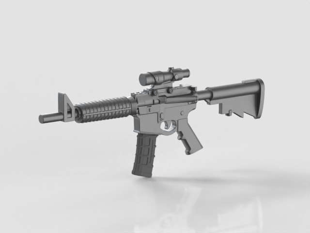 【Miniature Static Weapon Prop】AR-15 Toy Gun 1/8 and 1/12 Scale Display ...