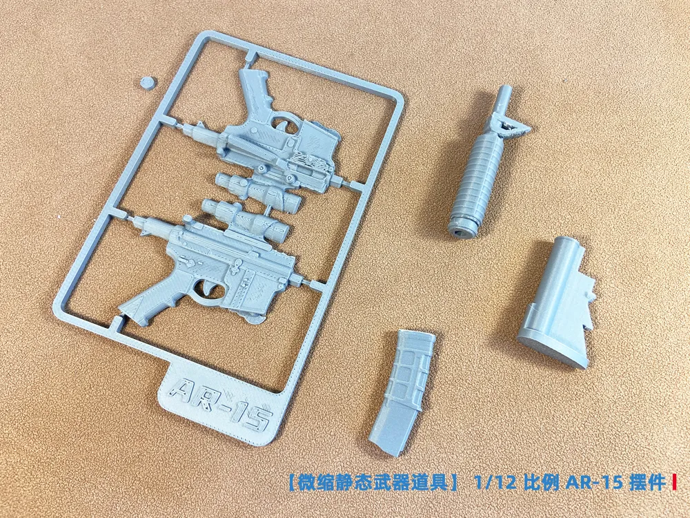 【Miniature Static Weapon Prop】AR-15 Toy Gun 1/8 and 1/12 Scale Display ...