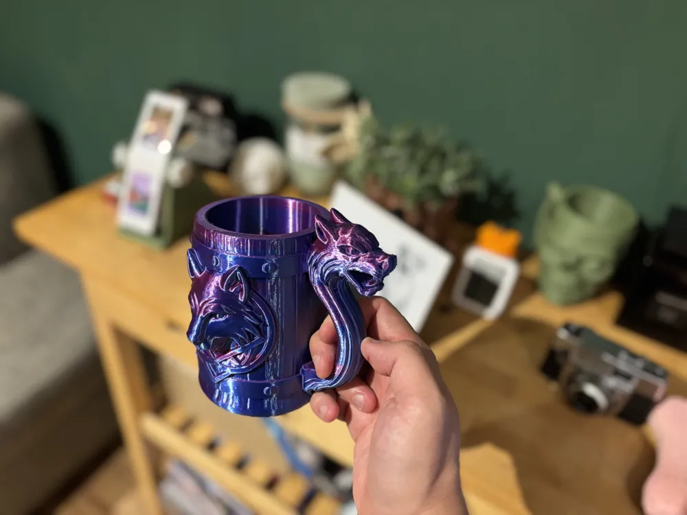 Viking Wolf Mug and Wolf Handle – Mug/Pen Holder - Free 3D Print Model ...