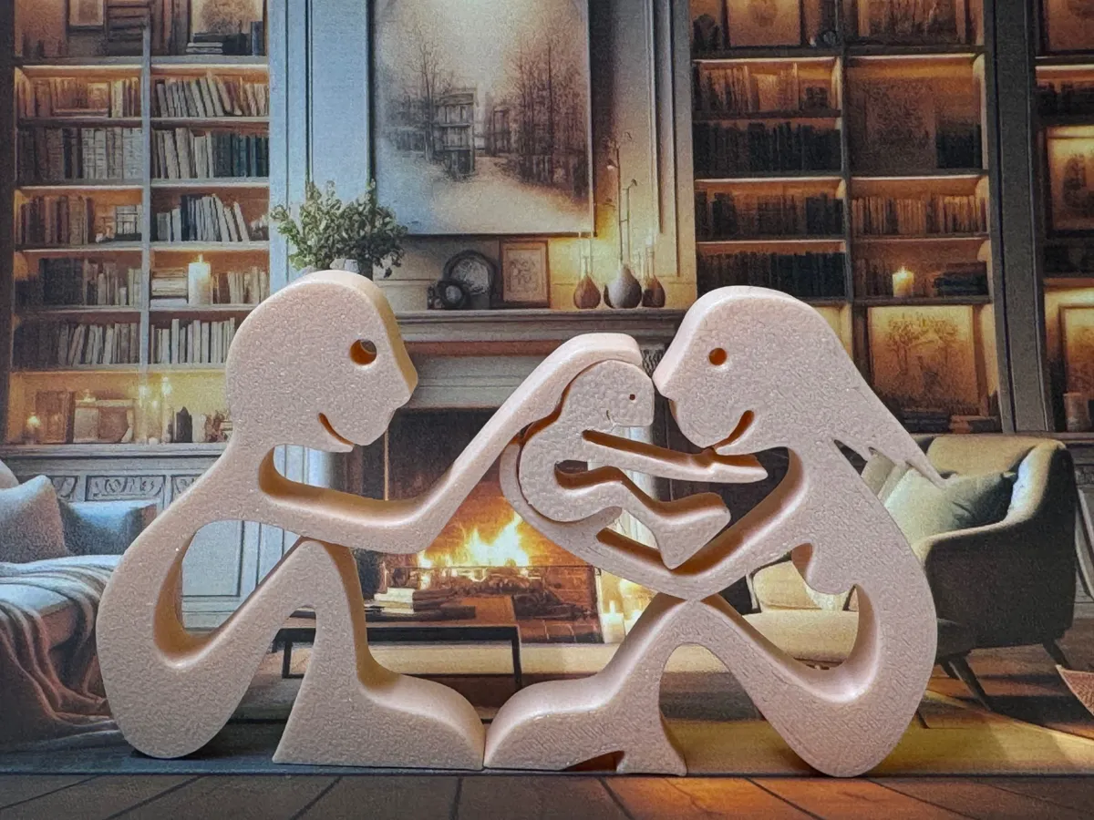 Happy Family (man and a woman holding a baby) by Keyline Studio MakerWorld: Download Free 3D Models