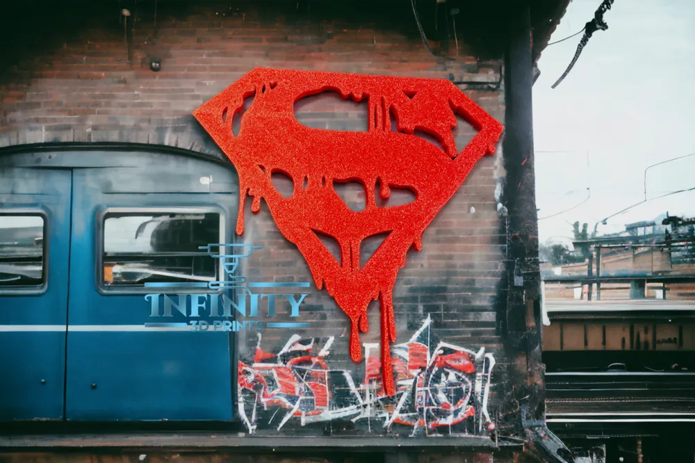 drippy superman wall logo by Infinity 3D Prints - MakerWorld