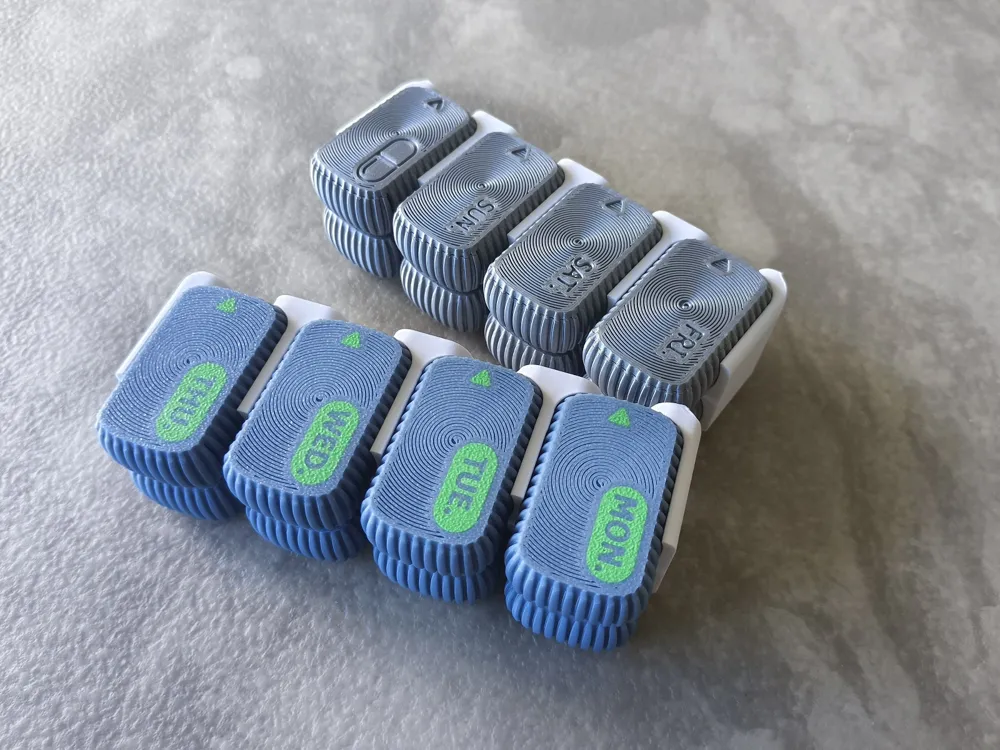 7-Day Travel Pill Box Set - Free 3D Print Model - MakerWorld