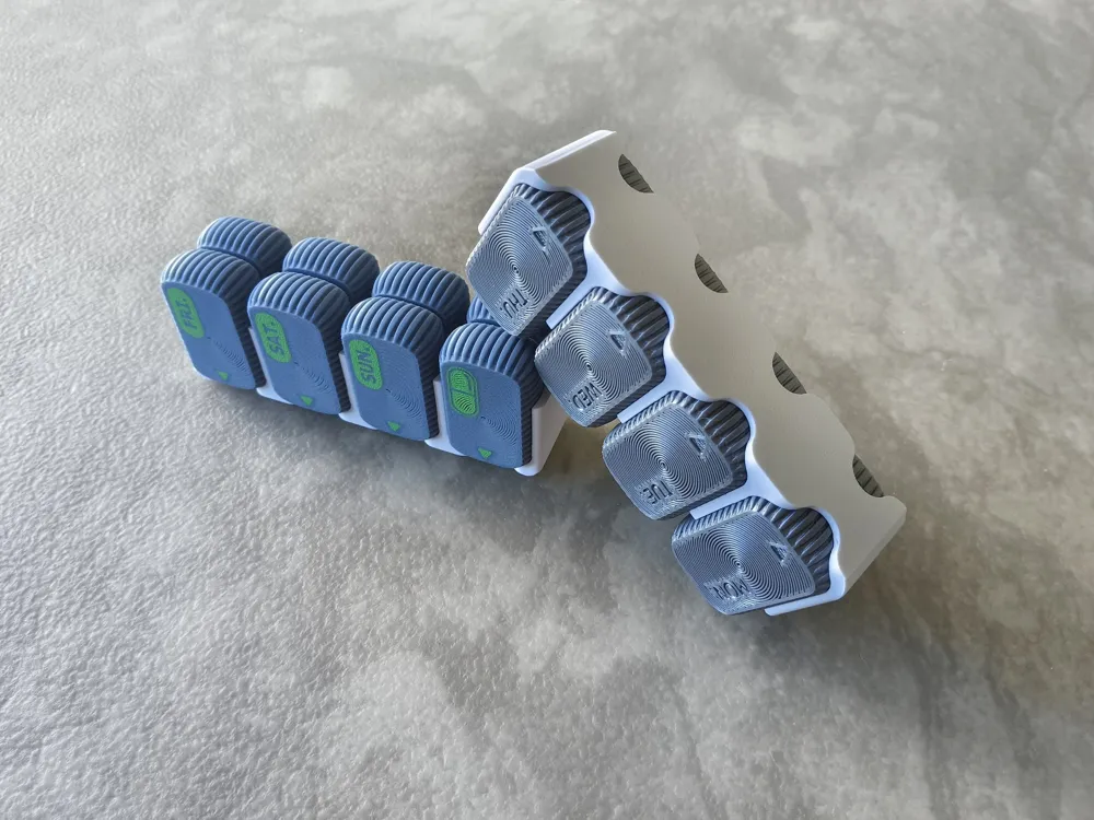 7-Day Travel Pill Box Set - Free 3D Print Model - MakerWorld