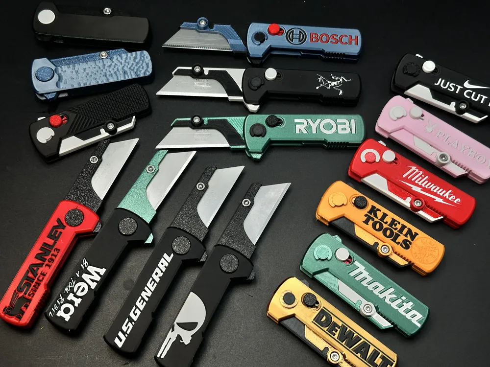 22-Style Mini Folding Utility Knife-Locking Button by Trent Studio MakerWorld: Download Free 3D ...