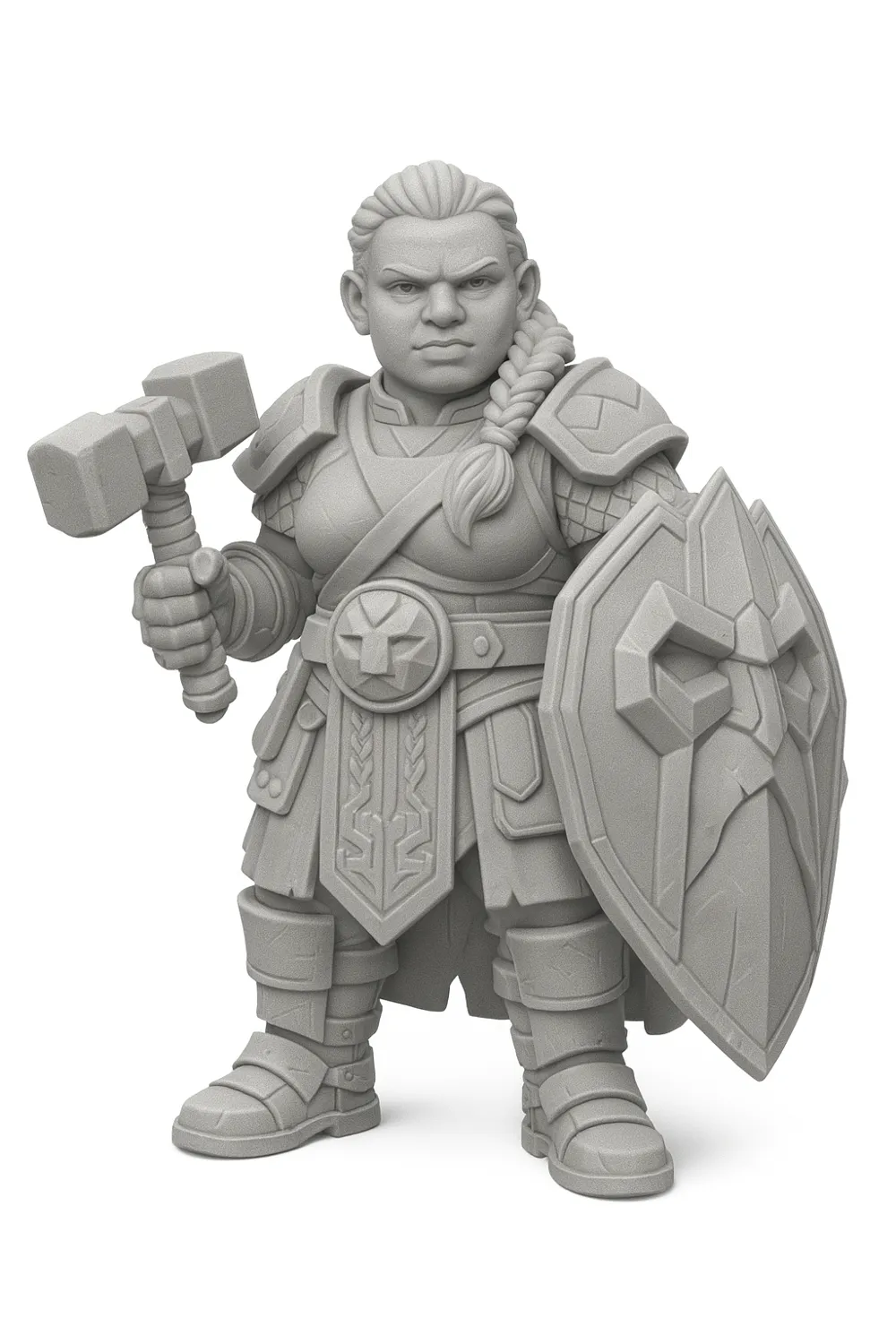 DnD Dwarf Female Fighter w/ Battle Hammer, Shield by Alan-and-Jordi ...