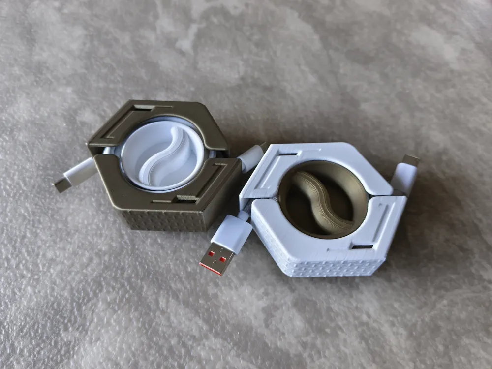 Ratchet Clutch USB Cable Winder [Cyberpunk style] - Free 3D Print Model ...