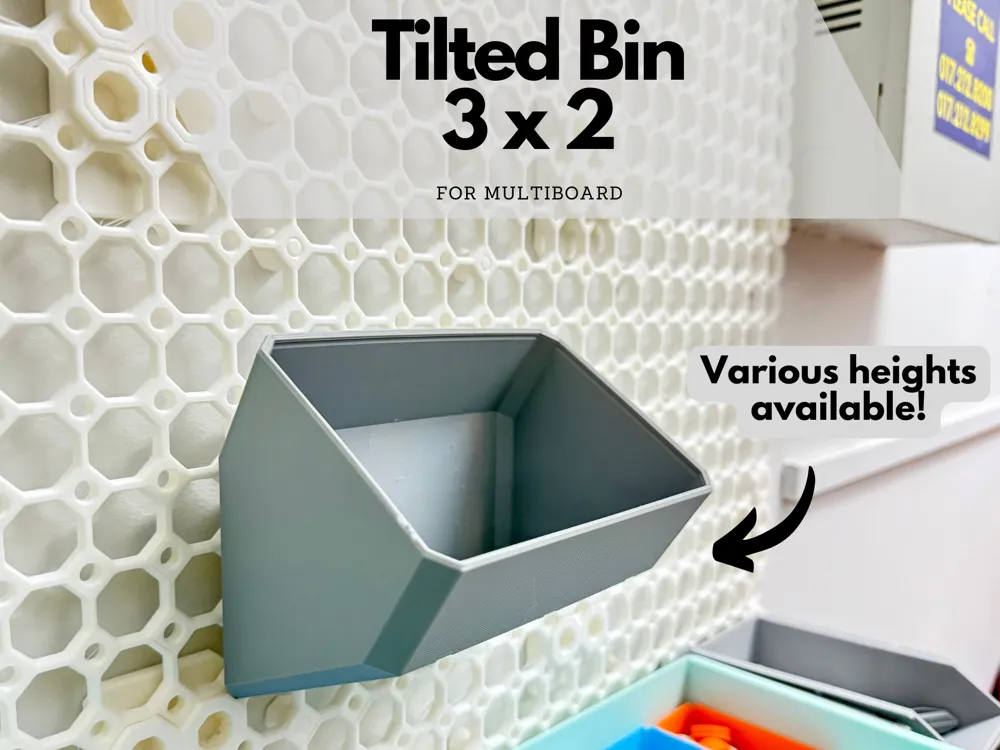 Tilted Bins for Multiboard - 3x2 (various heights) by CY - MakerWorld