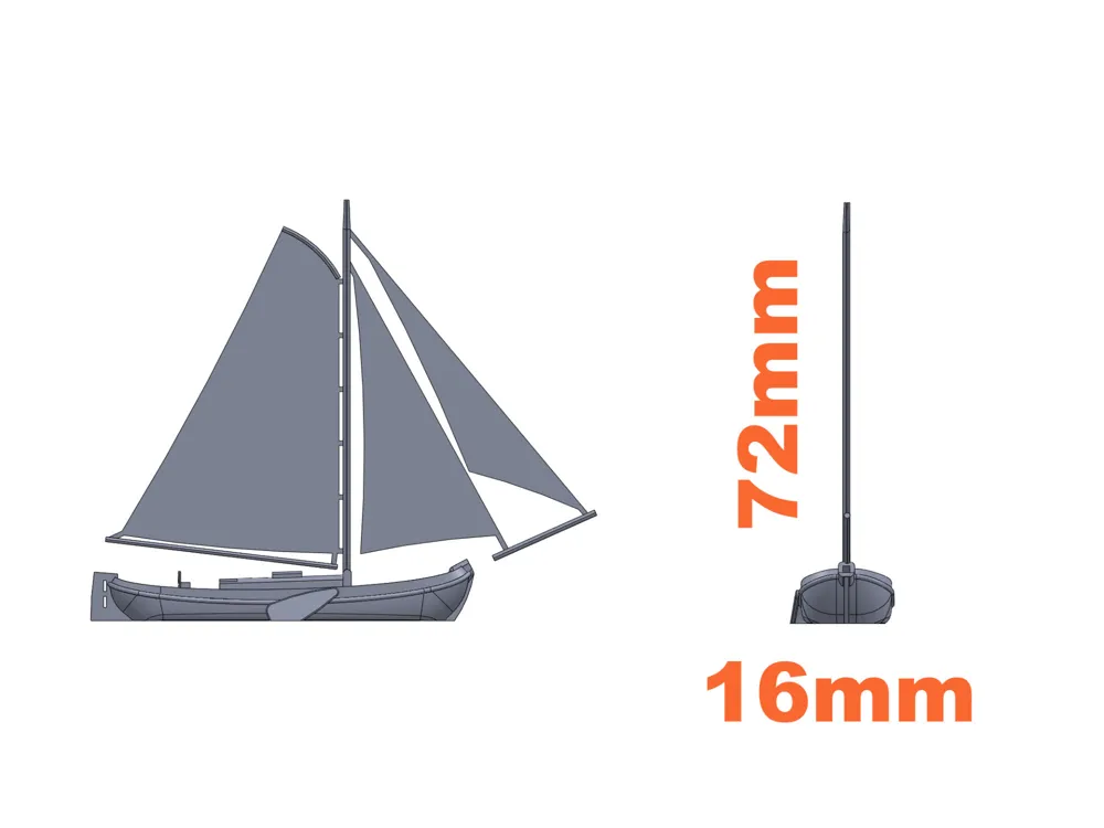 Traditional Dutch Tjalk ( fits in a Bottle ) by Rossero - MakerWorld