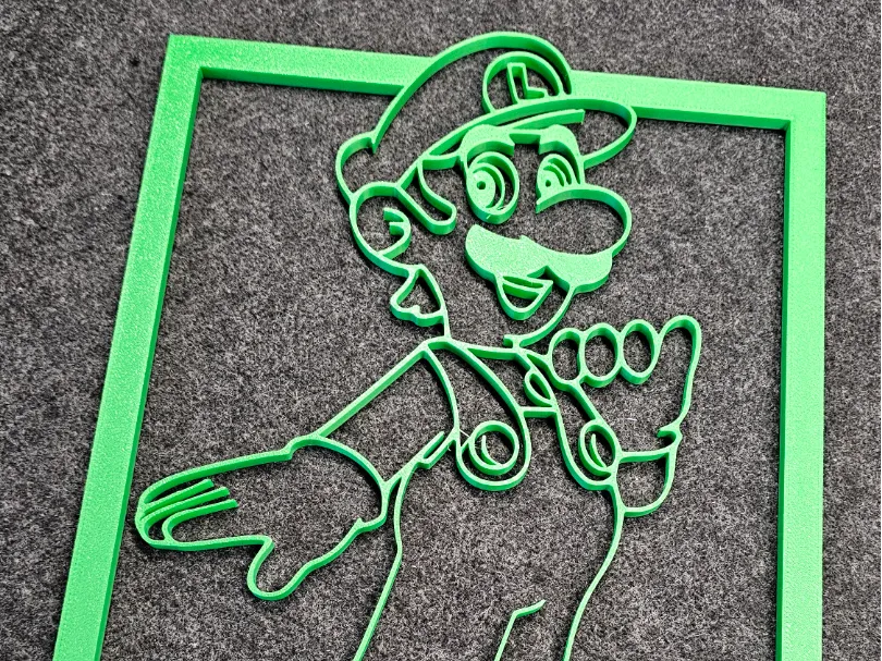 Luigi Line Art Sign Logo by Polletronics - MakerWorld