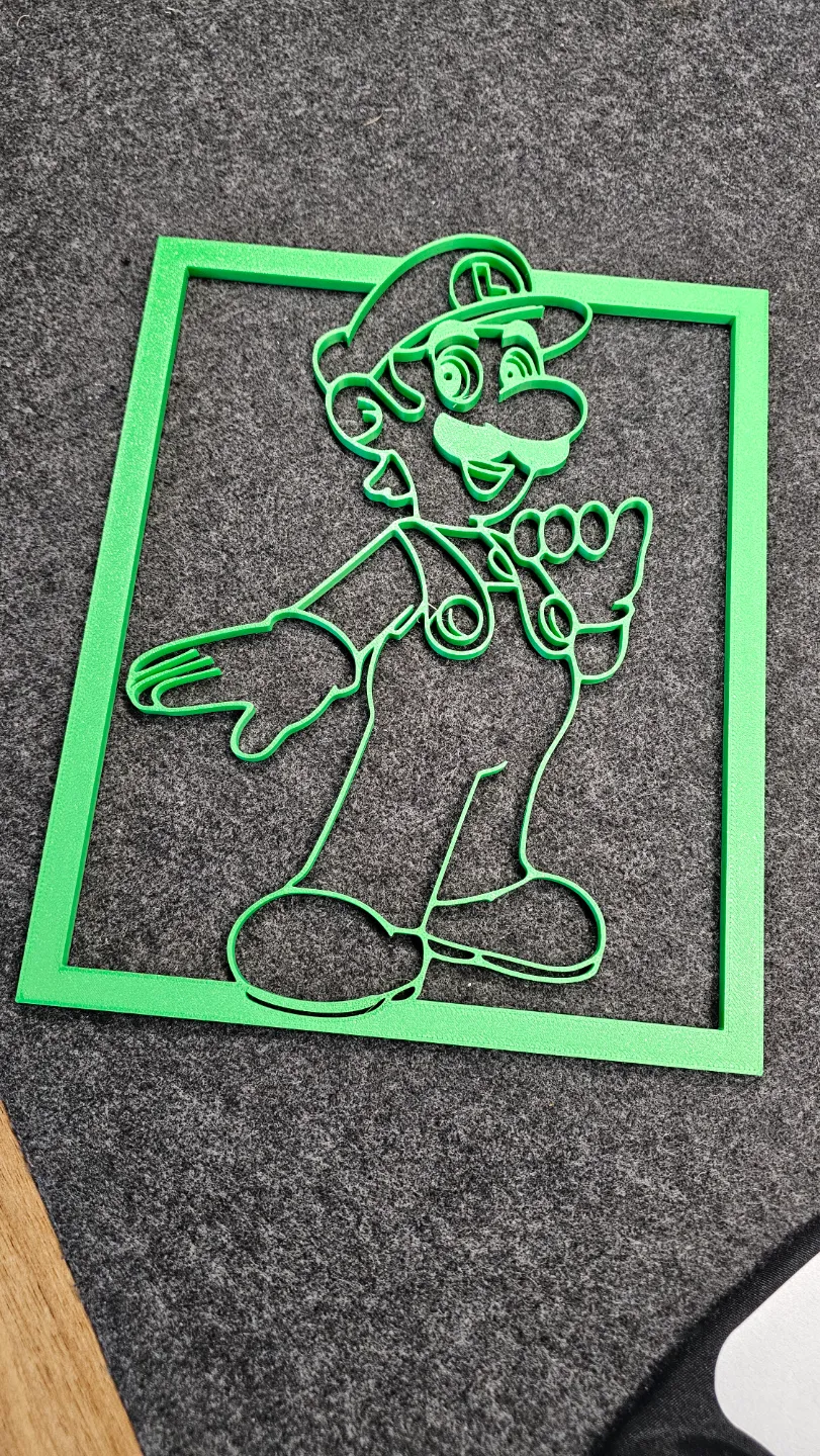 Luigi Line Art Sign Logo by Polletronics - MakerWorld