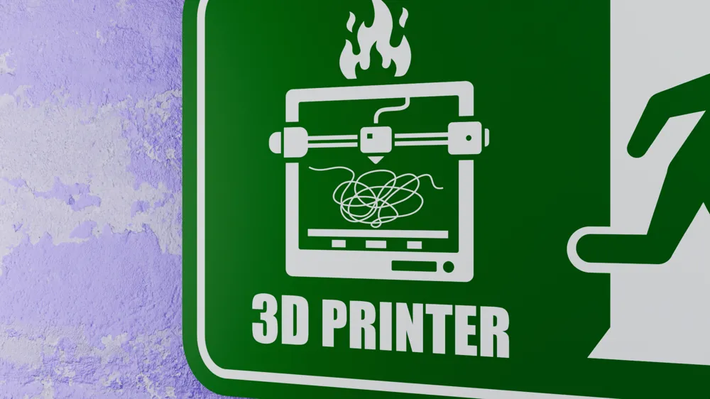 3D Printer Emergency Sign - Right Side Arrow Down - Free 3D Print Model ...