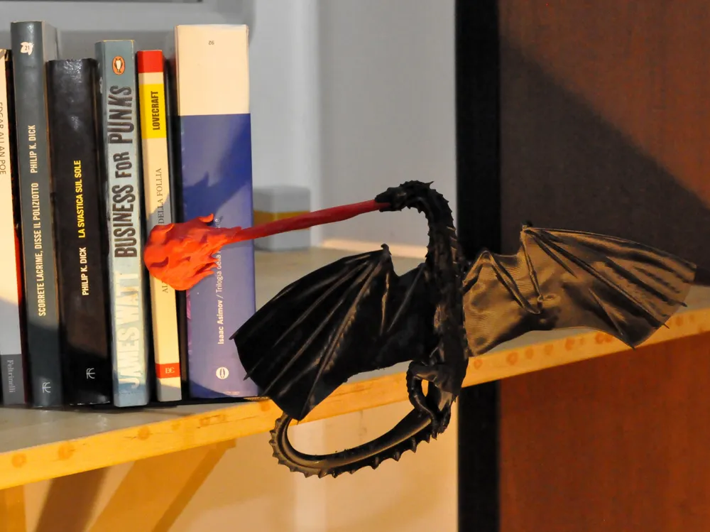 shivan dragon book nook - Free 3D Print Model - MakerWorld