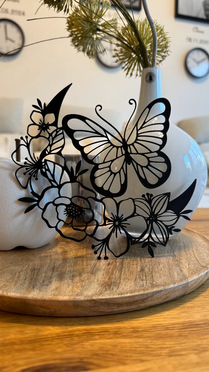Butterfly on Flowers - Free 3D Print Model - MakerWorld