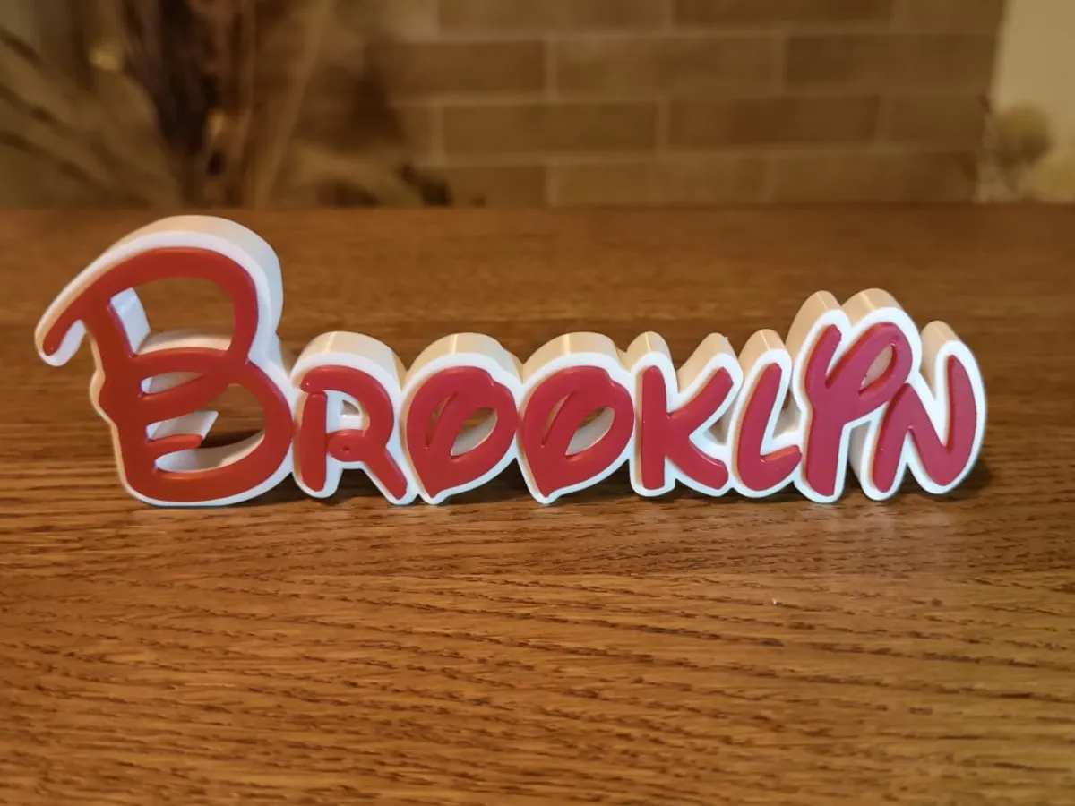 Disney Name Sign Brooklyn Kid Room Wall Decor Tag - Free 3D Print Model ...