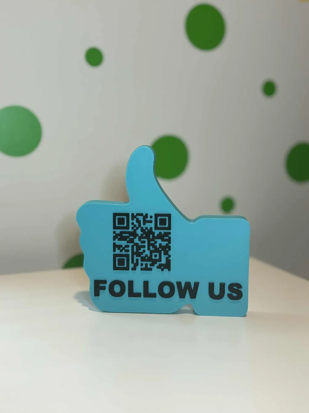 Thumbs Up Like button Customizable Text & QR Code - MakerWorld 3D Model ...