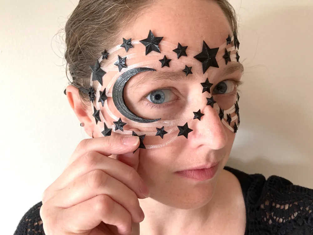 Flexible Moon and Stars Masquerade Mask - Free 3D Print Model - MakerWorld