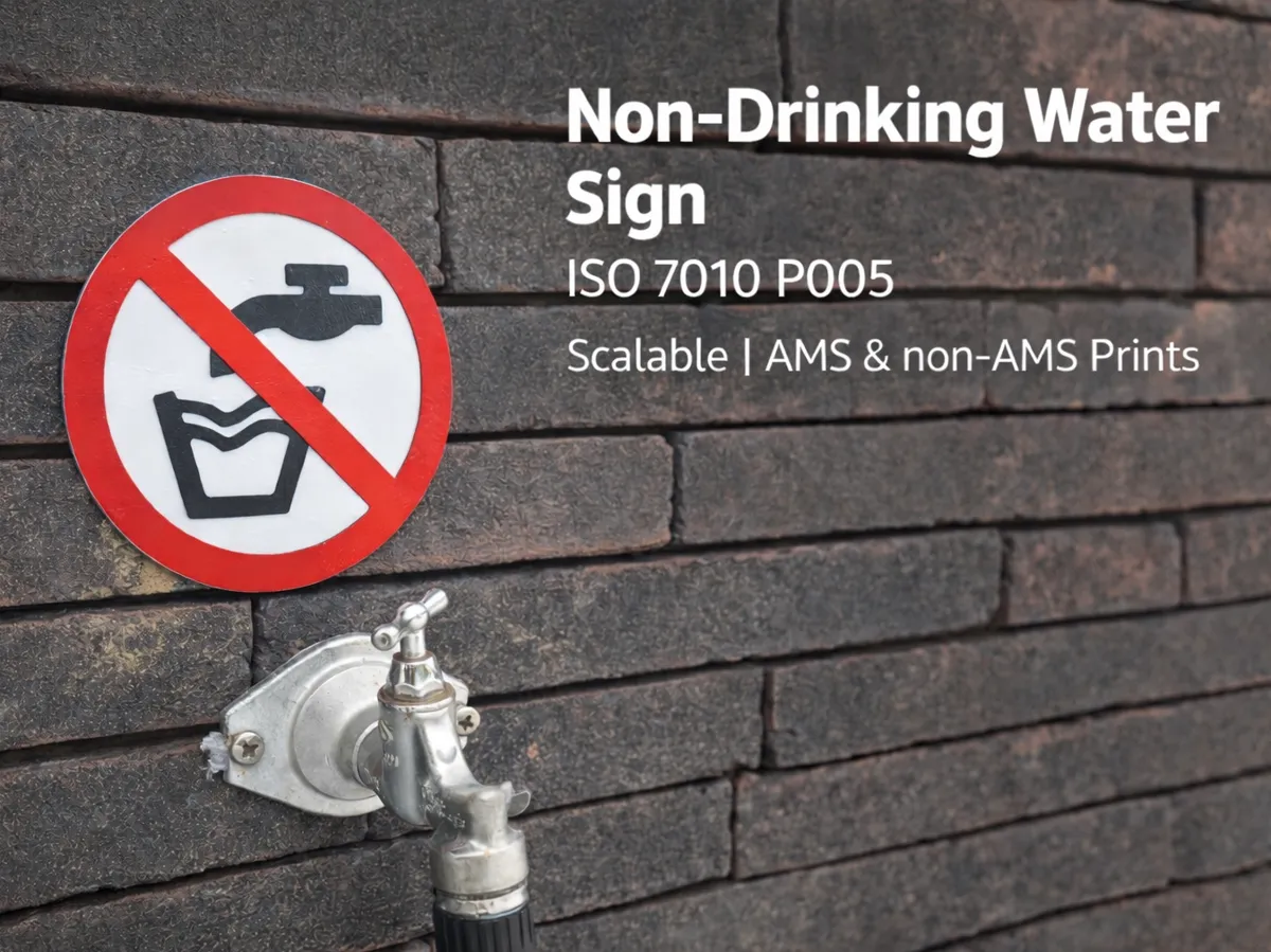 Non-Drinking Water Safety Sign / Tap Pictogram - Free 3D Print Model ...