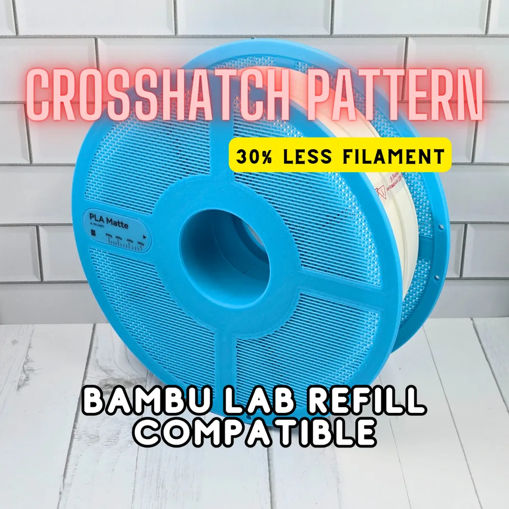 CrossHatch Pattern Reusable Spool - Bambu Refill Remixed by Gyroid ...